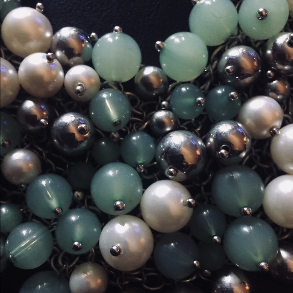 Vclm | Jewelry | Vclm Silver Tone Mint Green Lucite Beads Necklace ...